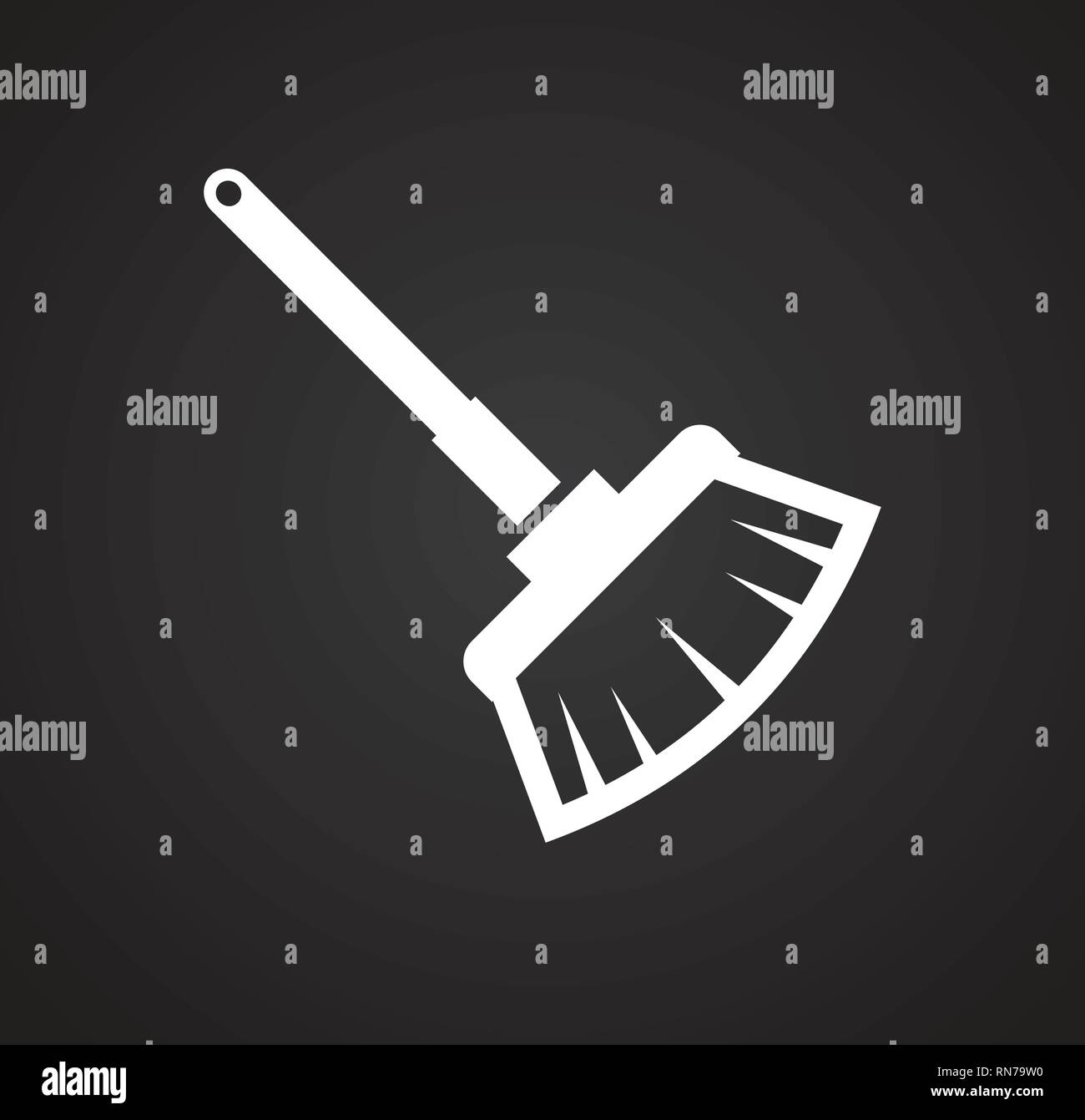 Cleaning broom icon on black background for graphic and web design ...