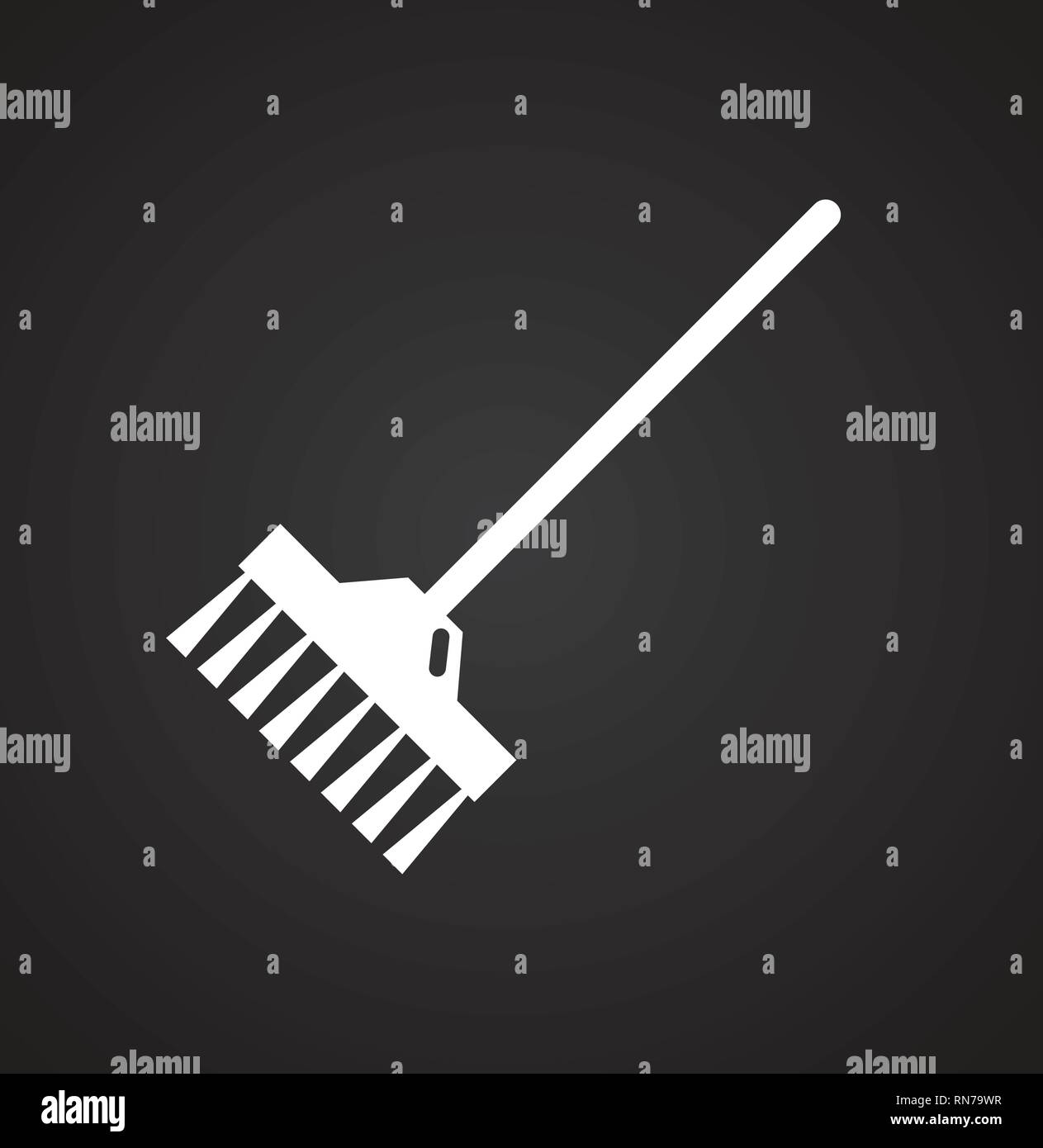 Cleaning broom icon on black background for graphic and web design ...