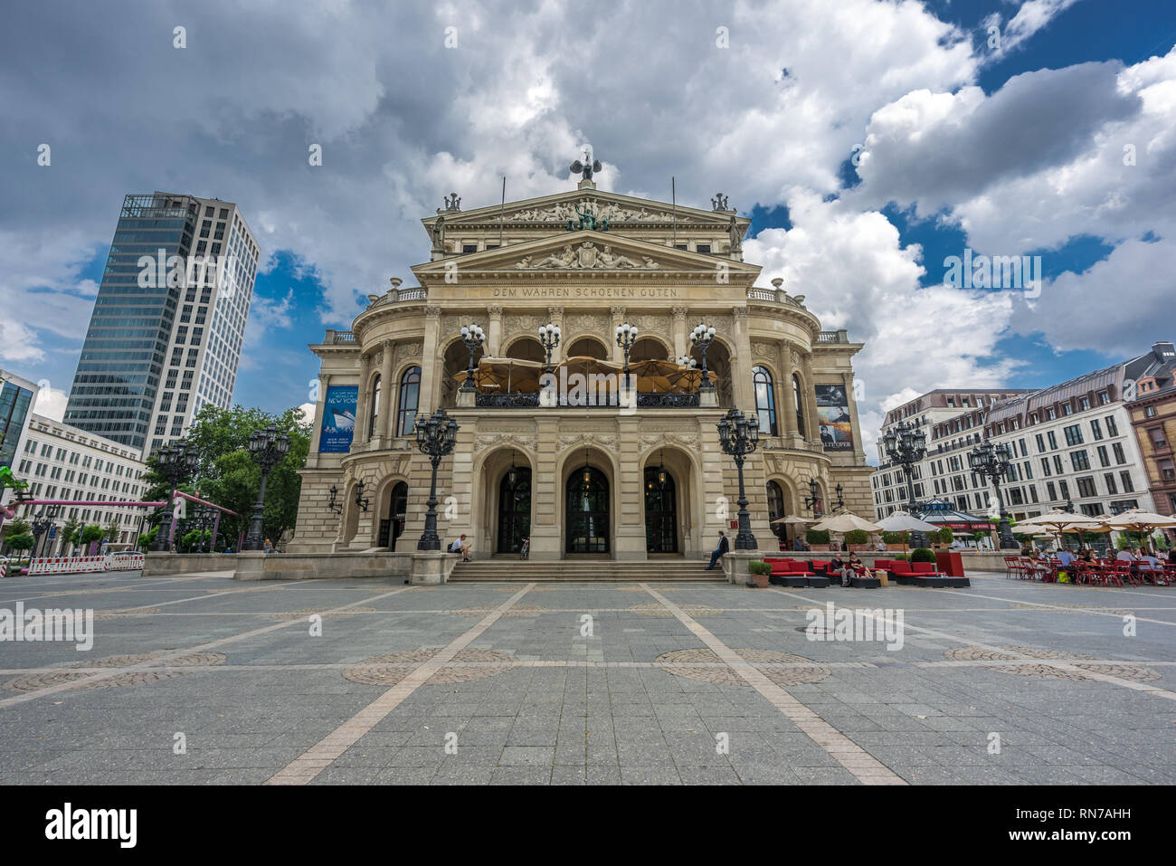 Opernplatz with opera tower hi-res stock photography and images - Alamy