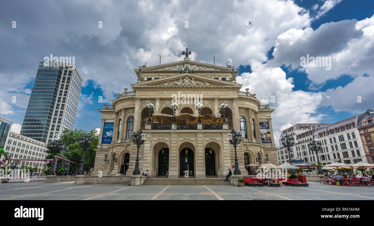 Opernplatz with opera tower hi-res stock photography and images - Alamy