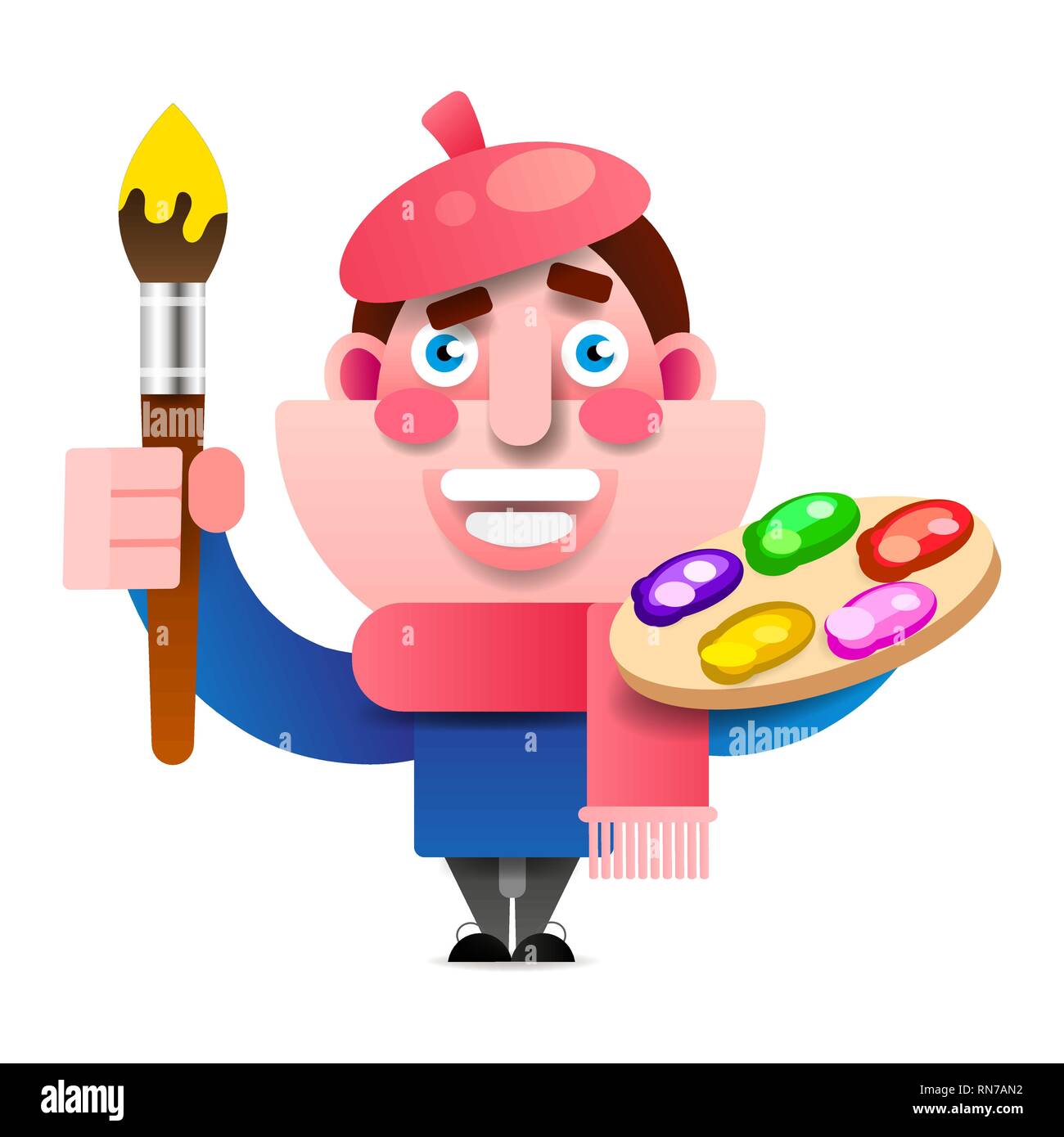 Smiling young painter Stock Vector Images - Alamy