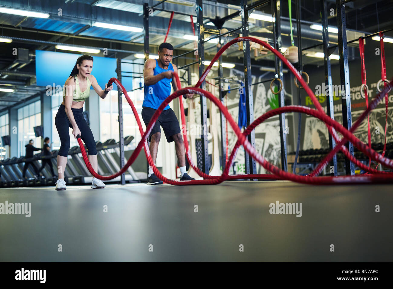 Training with ropes Stock Photo - Alamy