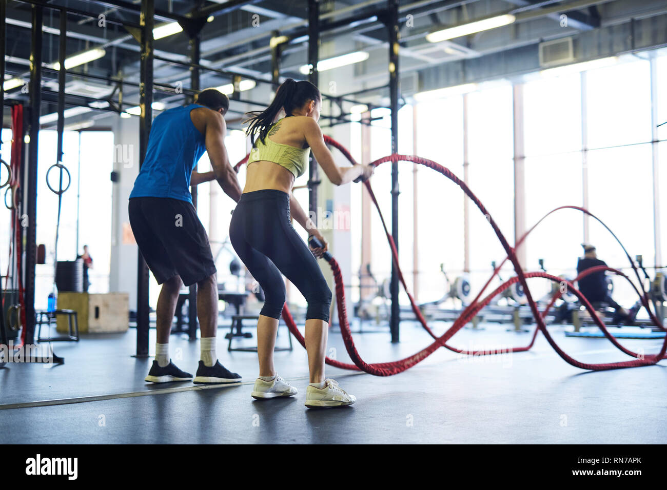 Training in gym Stock Photo - Alamy