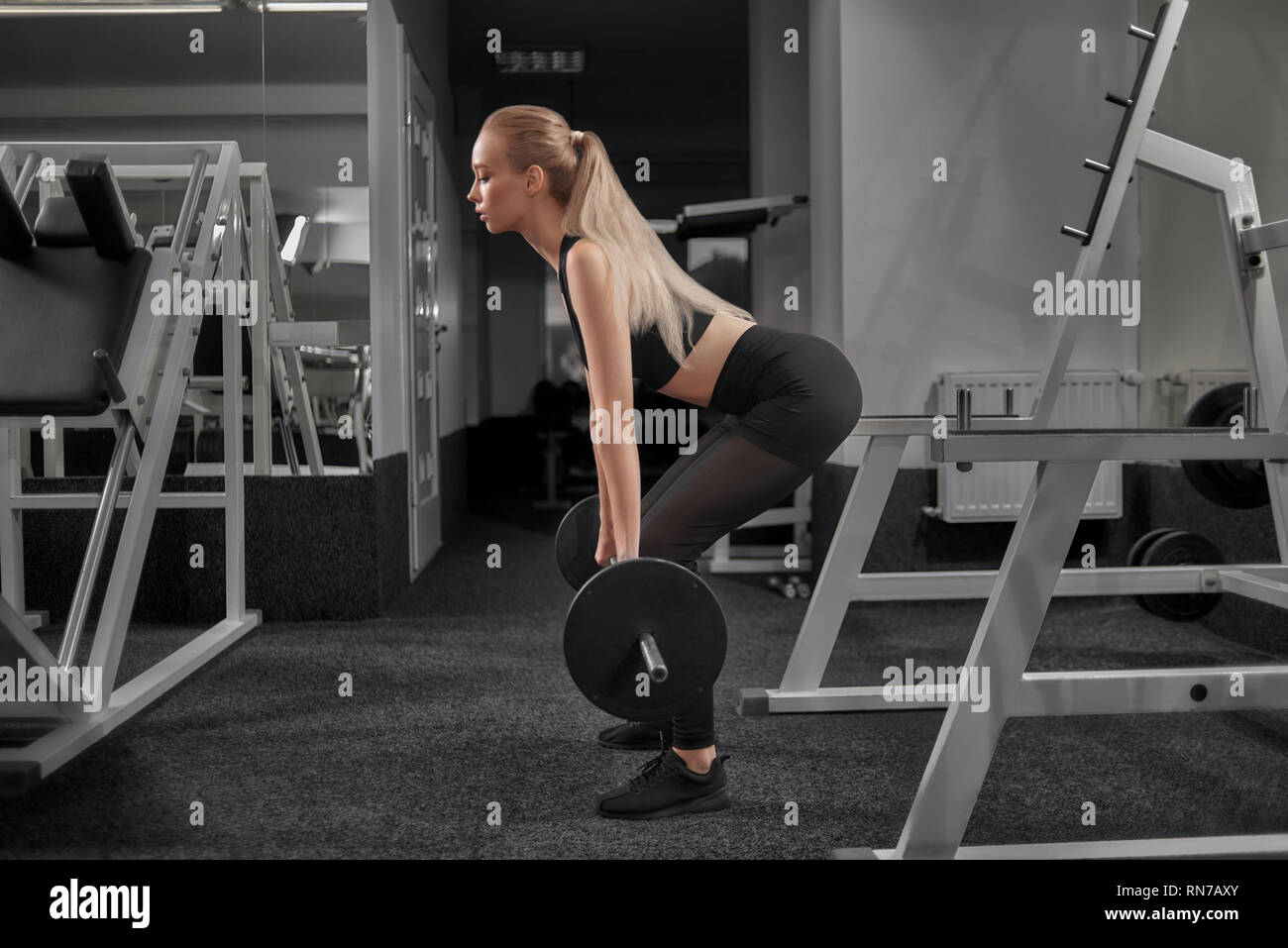 Beautiful fit woman has healthy and strong body. Active, athletic girl ...