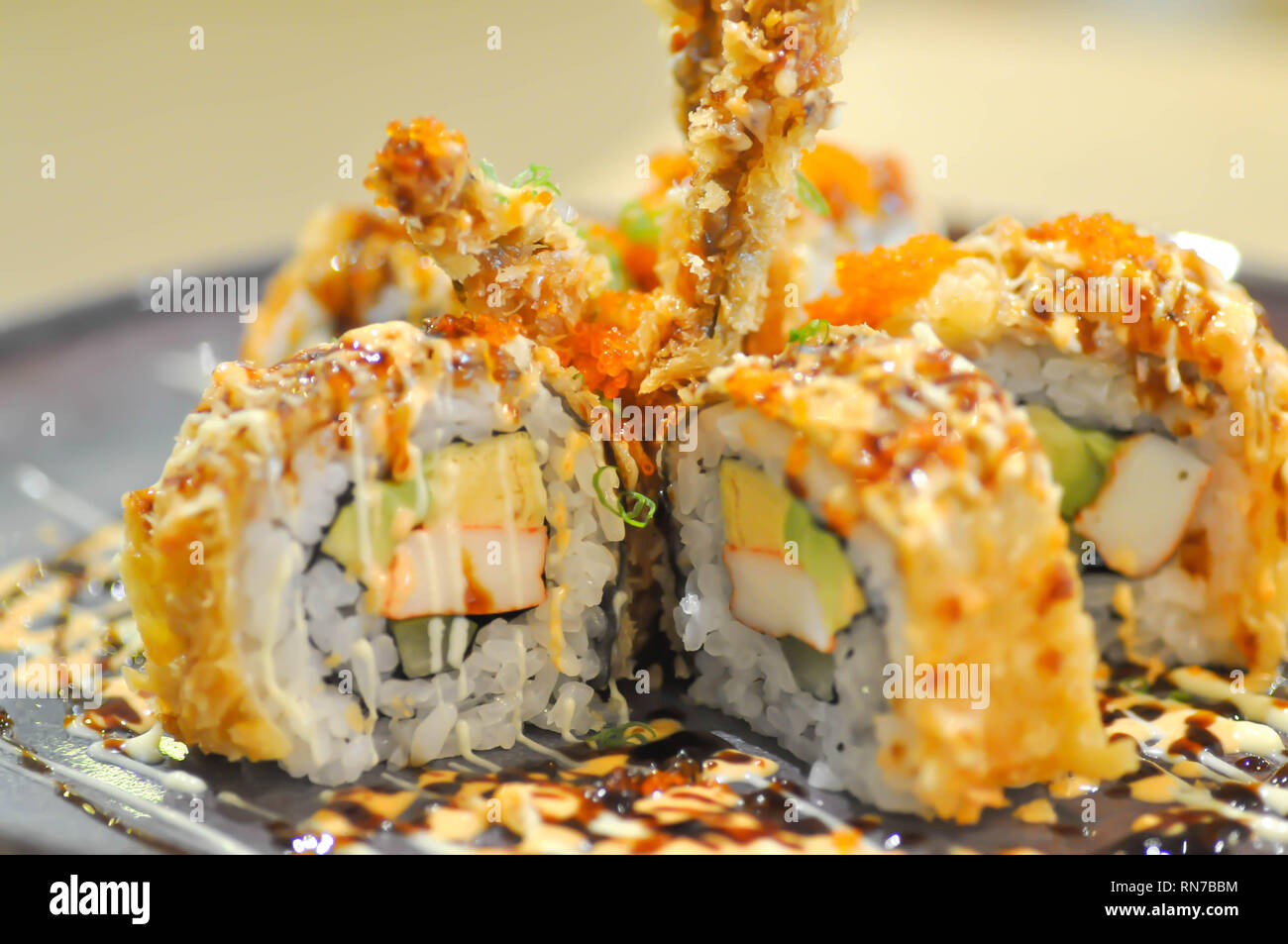 fish roll or seaweed roll or japanese roll Stock Photo - Alamy