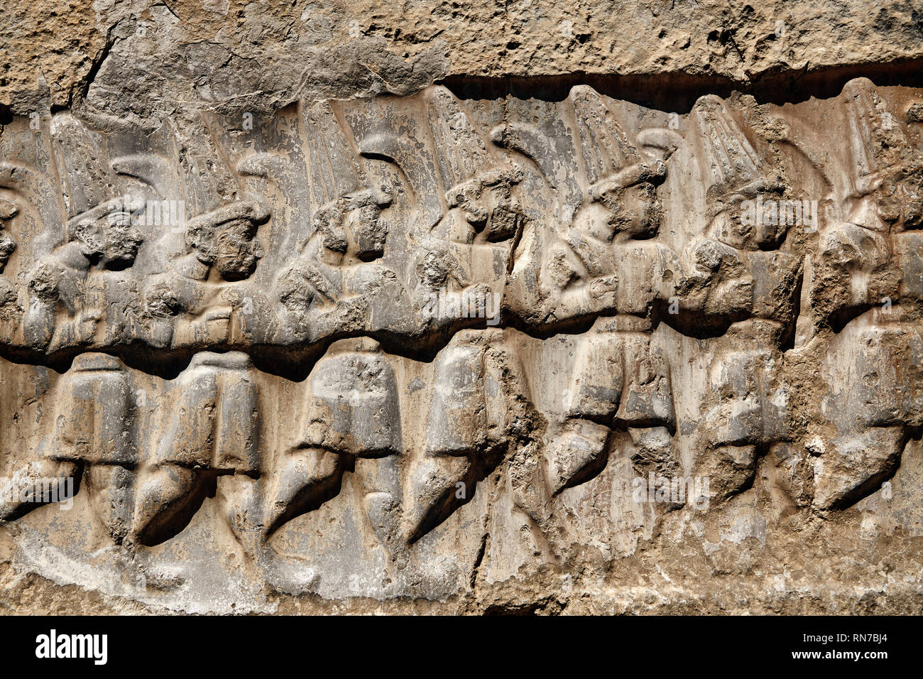 Close up of the sculpture of the twelve gods of the underworld from the ...