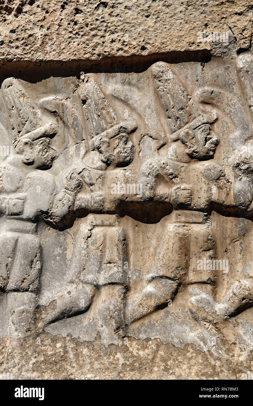 Close up of the sculpture of the twelve gods of the underworld from the ...
