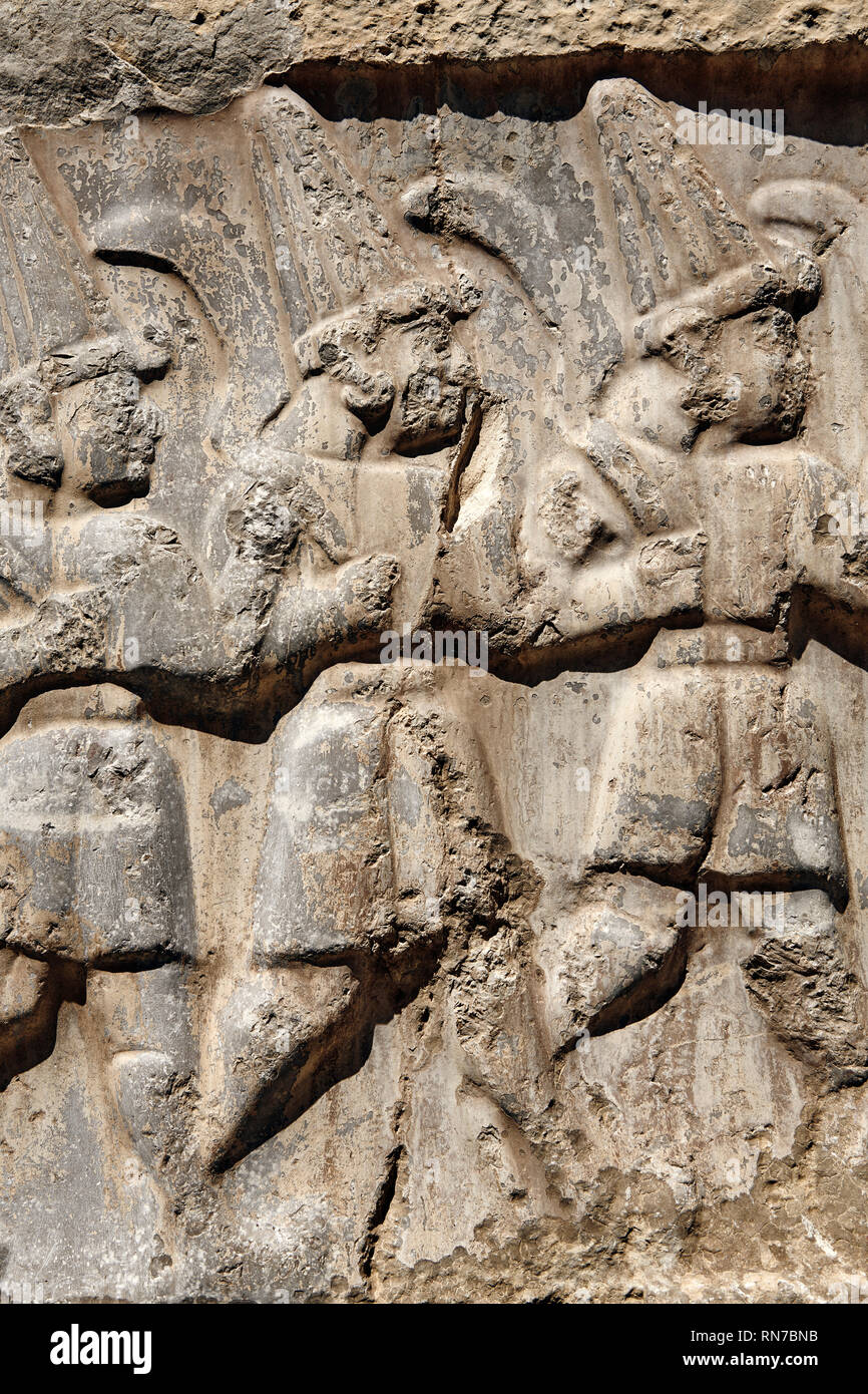 Close up of the sculpture of the twelve gods of the underworld from the ...