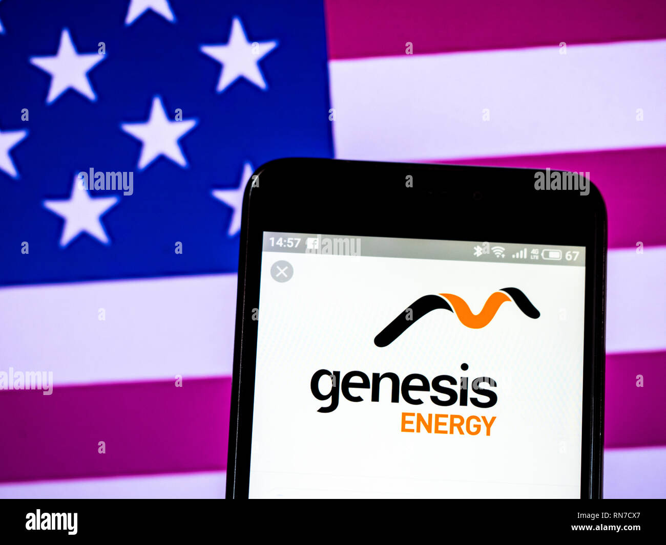 Genesis Energy Limited company logo seen displayed on smart phone Stock ...