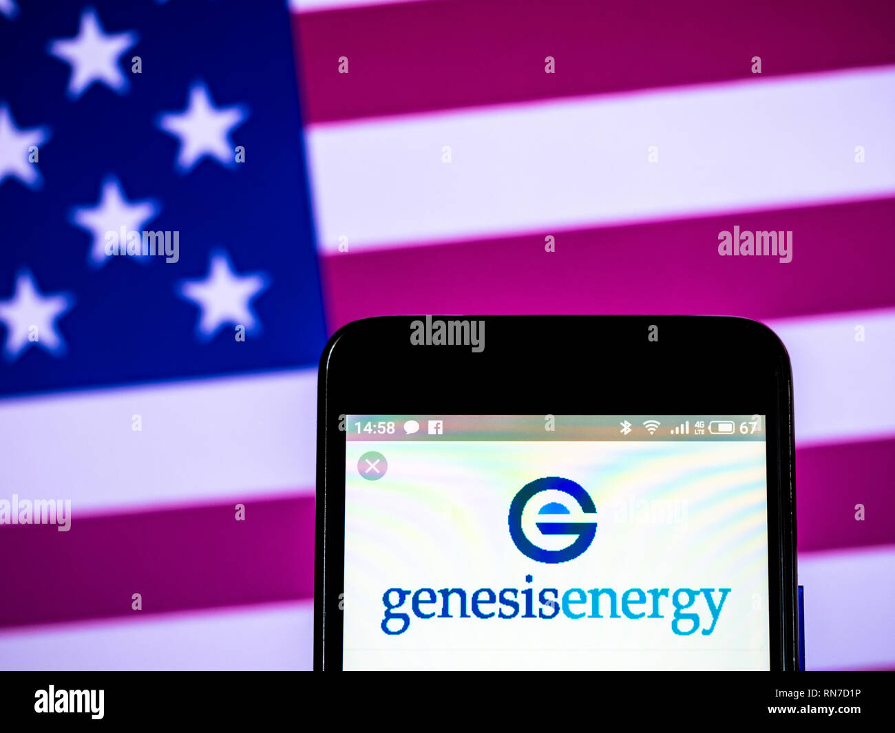 Genesis Energy Limited company logo seen displayed on smart phone Stock ...