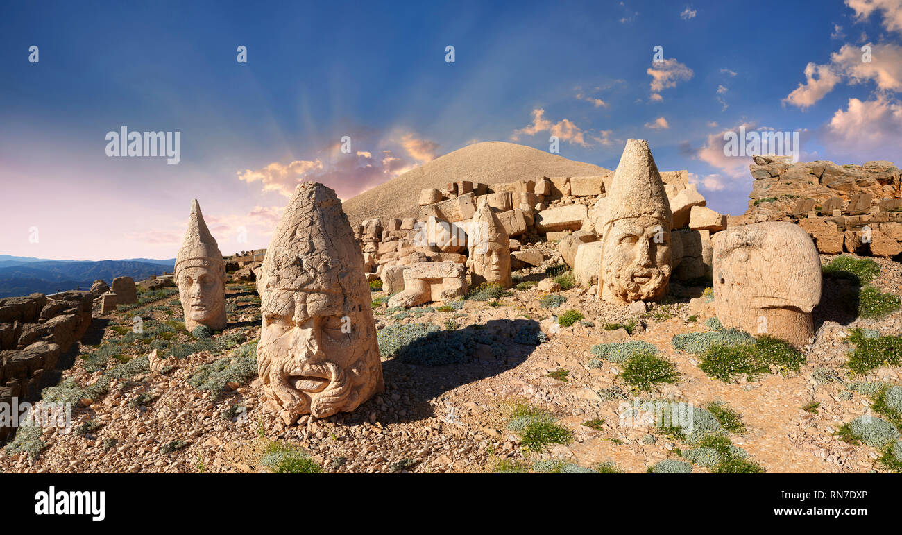Statue heads of the Royal tomb of Antiochus I of Commagene, Mount ...