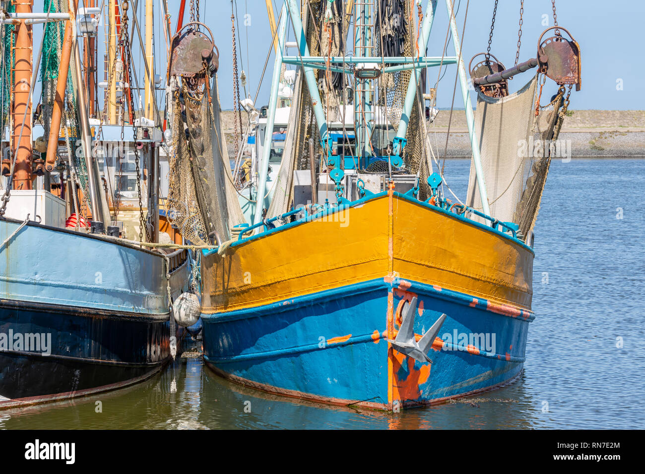 Prawn fishing boat in Dutch harbor Lauwersoog Stock Photo - Alamy
