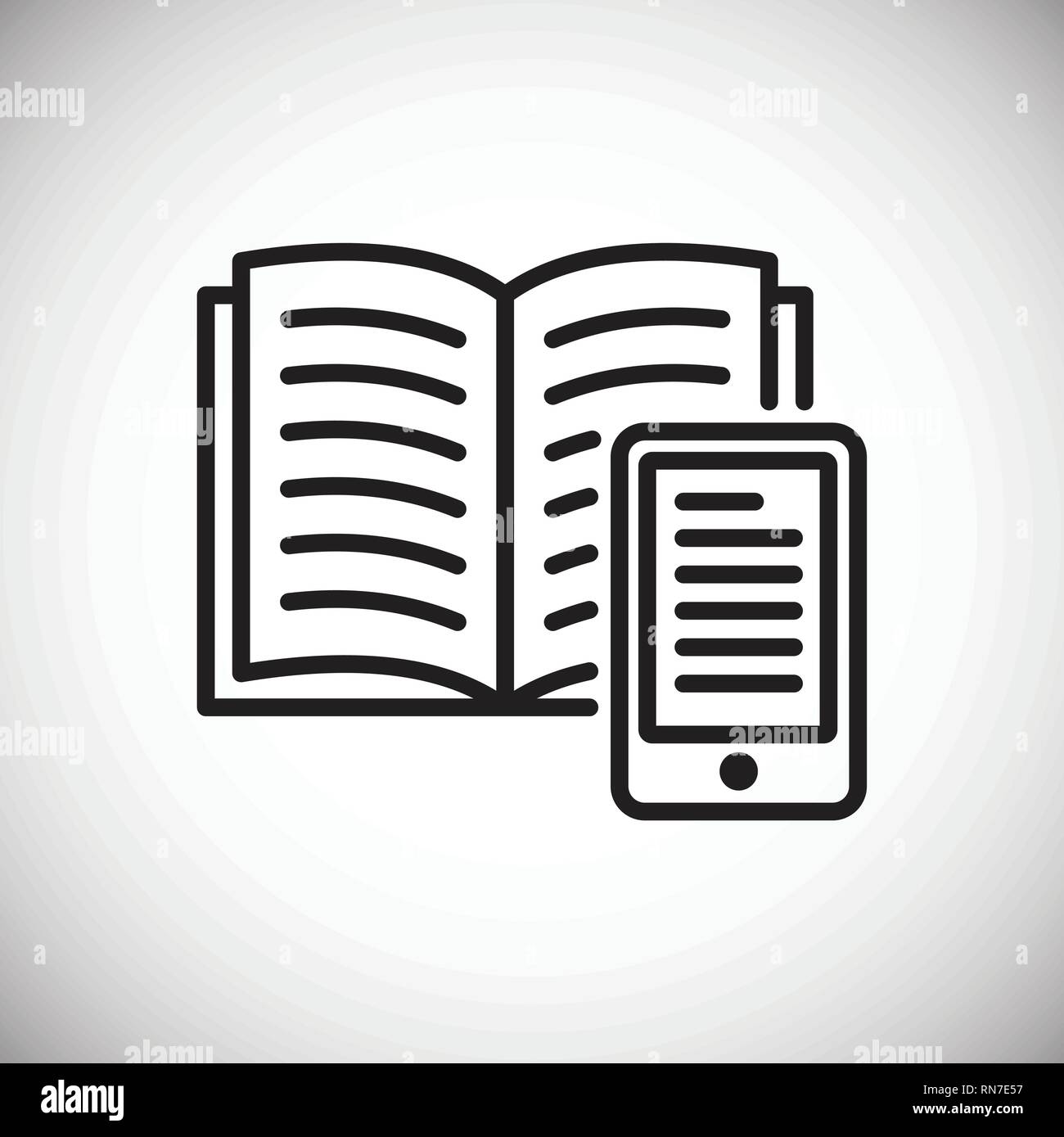 E-Learning book line icon on white background for graphic and web design, Modern simple vector ...