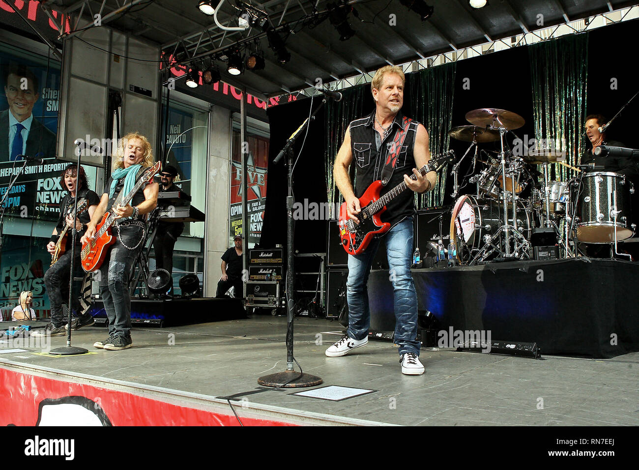 New York, USA. 21 Aug, 2015. of the rock group Night Ranger performing ...
