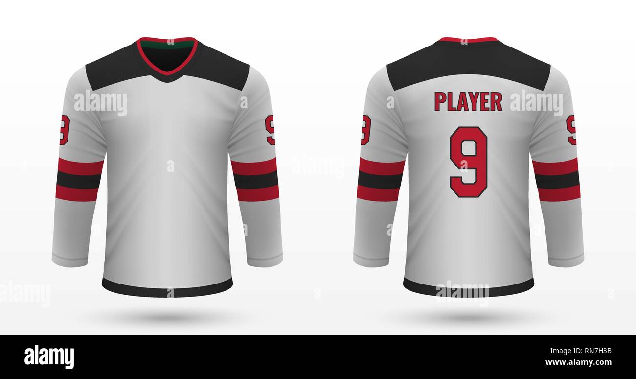 Realistic sport shirt New Jersey Devils, jersey template for ice hockey ...