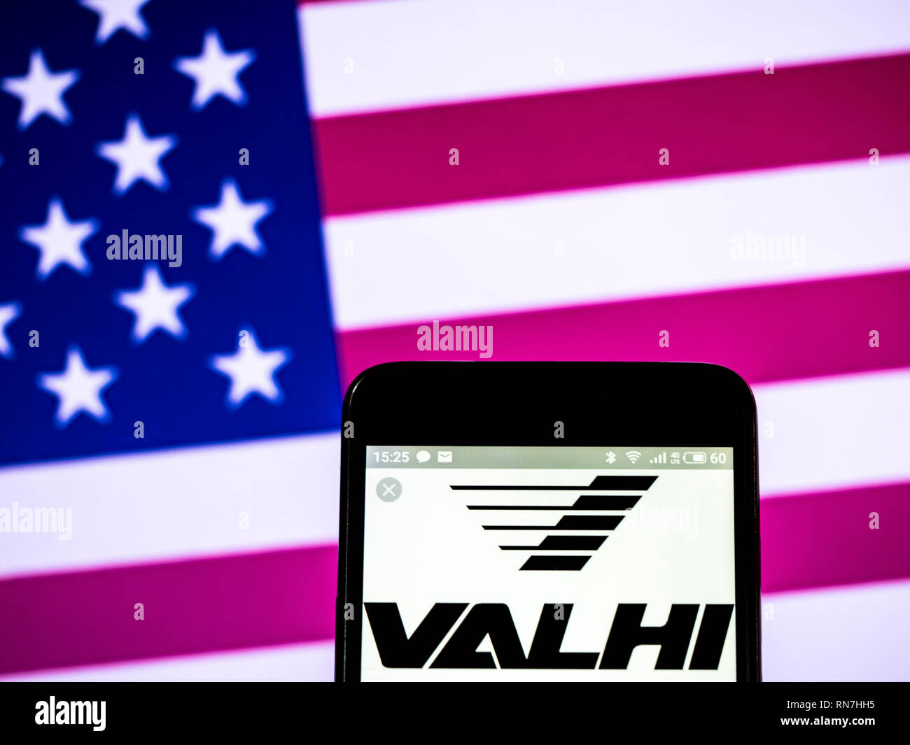 Valhi, Inc. holding company logo seen displayed on smart phone Stock ...