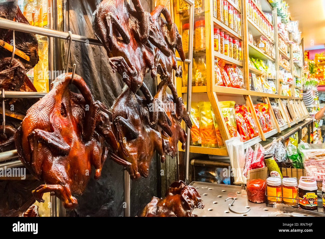 Bangkok, Thailand, January 12 2018 - Interior of famous food shop on ...