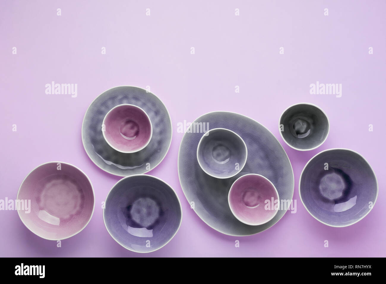 Beautiful unusual color purple and lilack dinnerware, plates bowls on ...