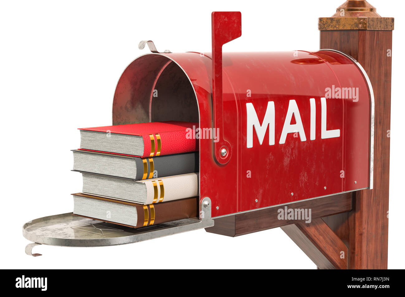 Mailbox with Books. 3D rendering isolated on white background Stock ...