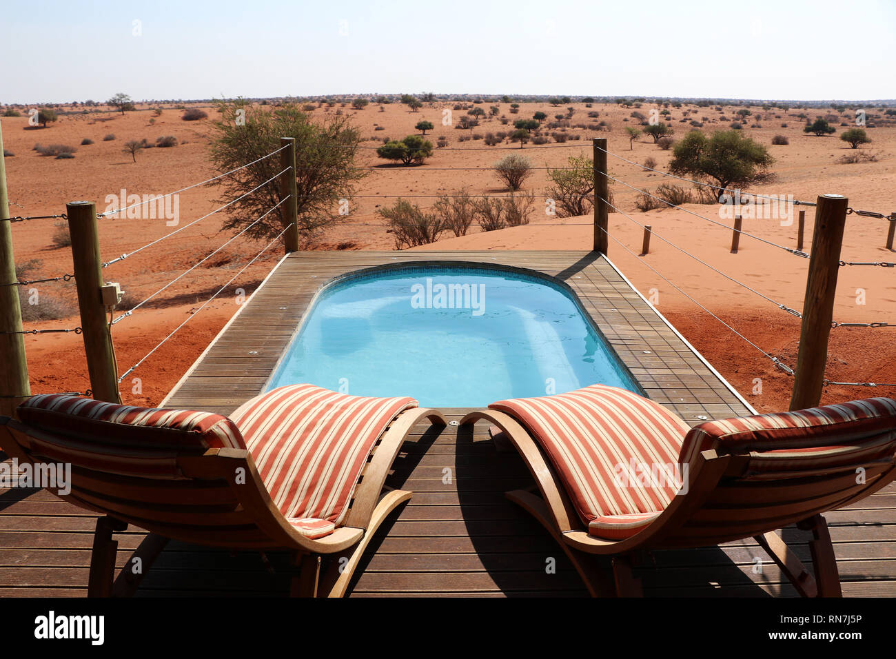 swimming pool with beautiful view in the Kalahari desert – Namibia ...