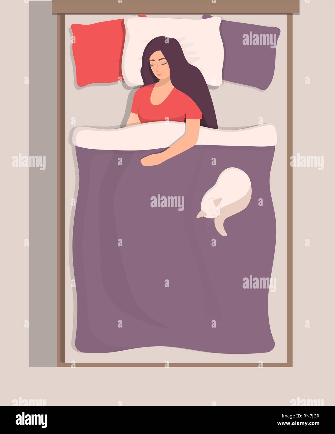 Asleep blanket Stock Vector Images - Alamy