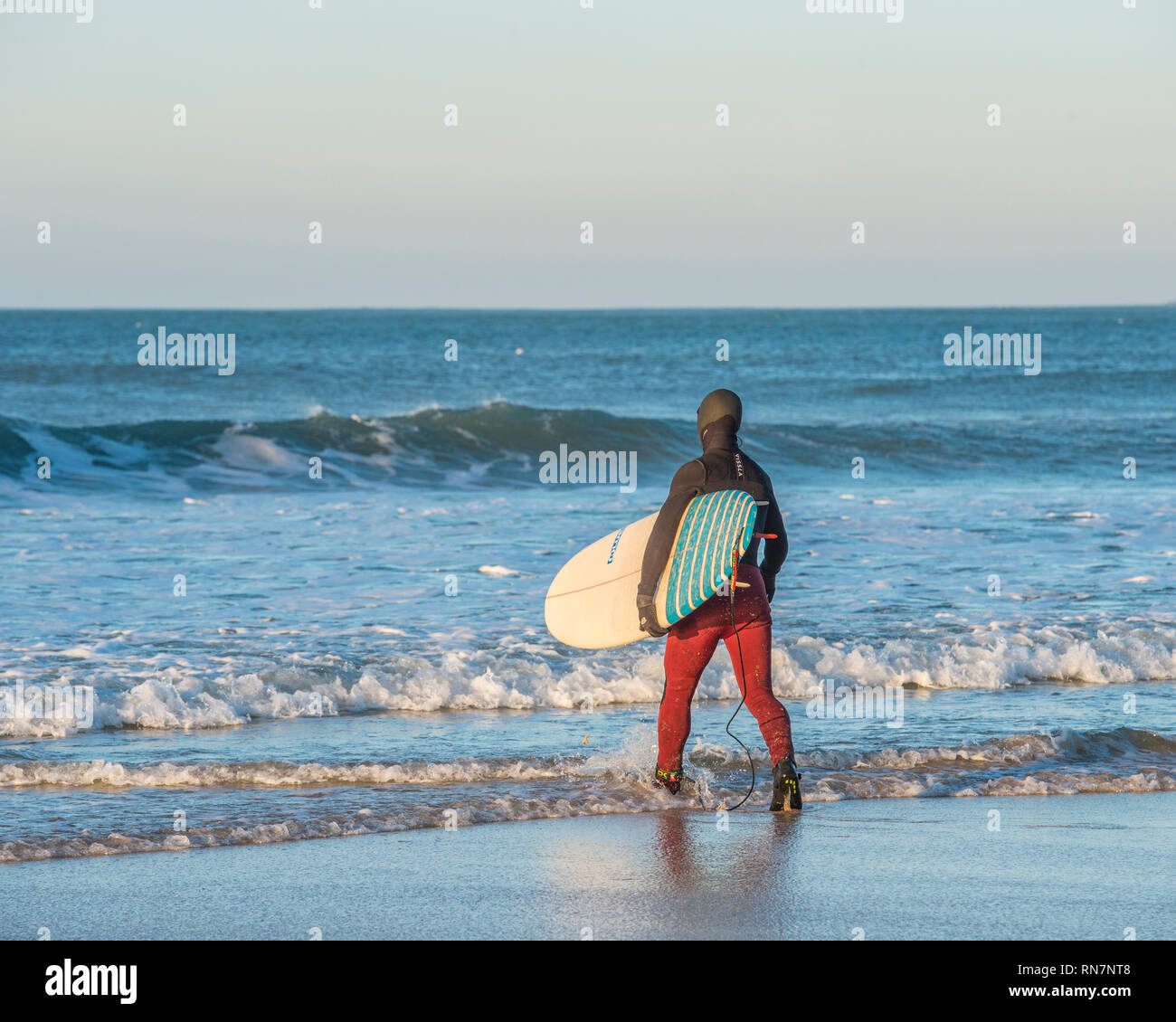 surfing in Cornwall Stock Photo - Alamy
