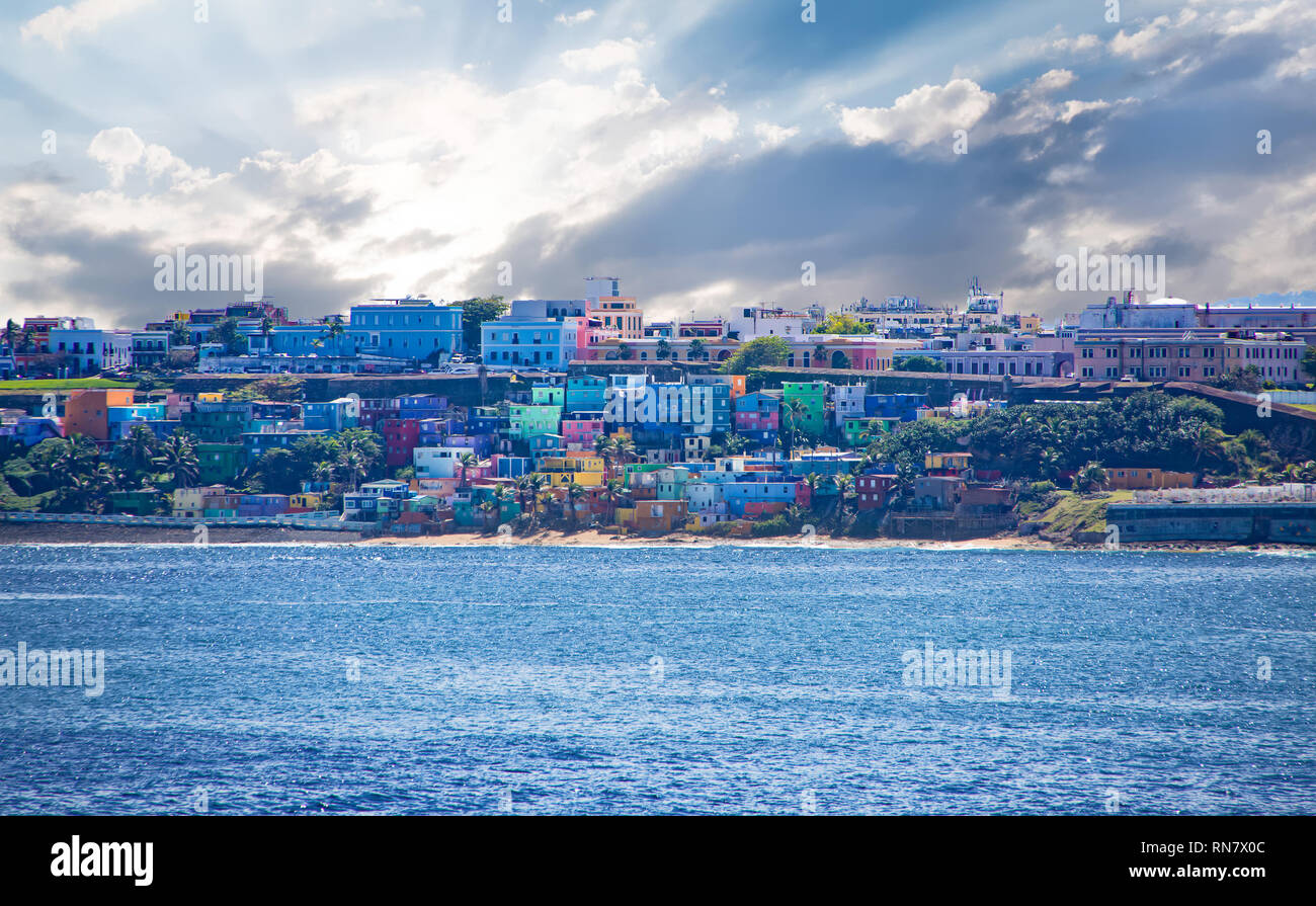 Colorful Coast in Old San Juan Stock Photo - Alamy