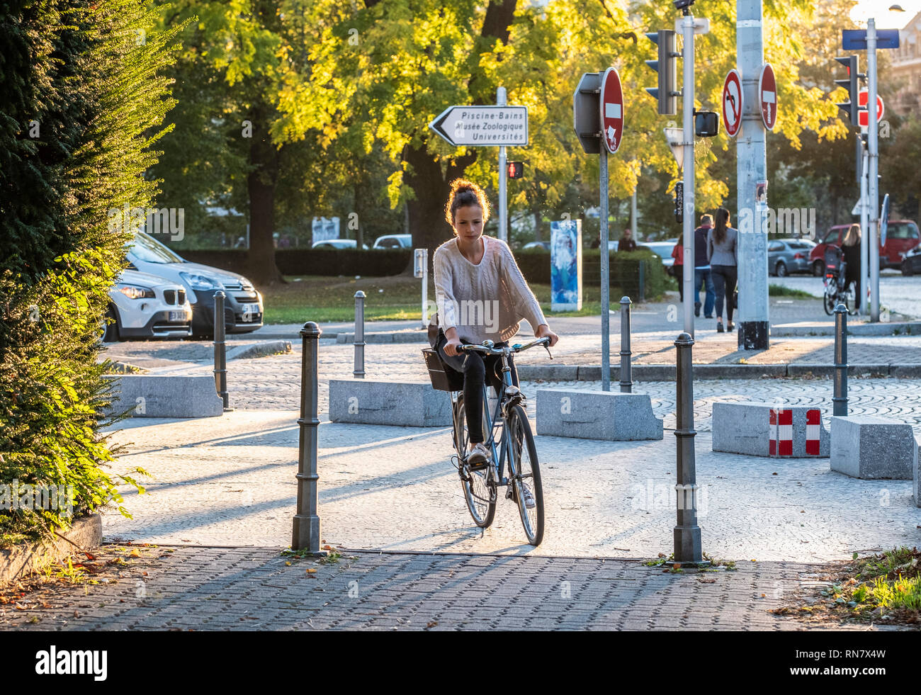Cyclist riding on pavement hi-res stock photography and images - Alamy