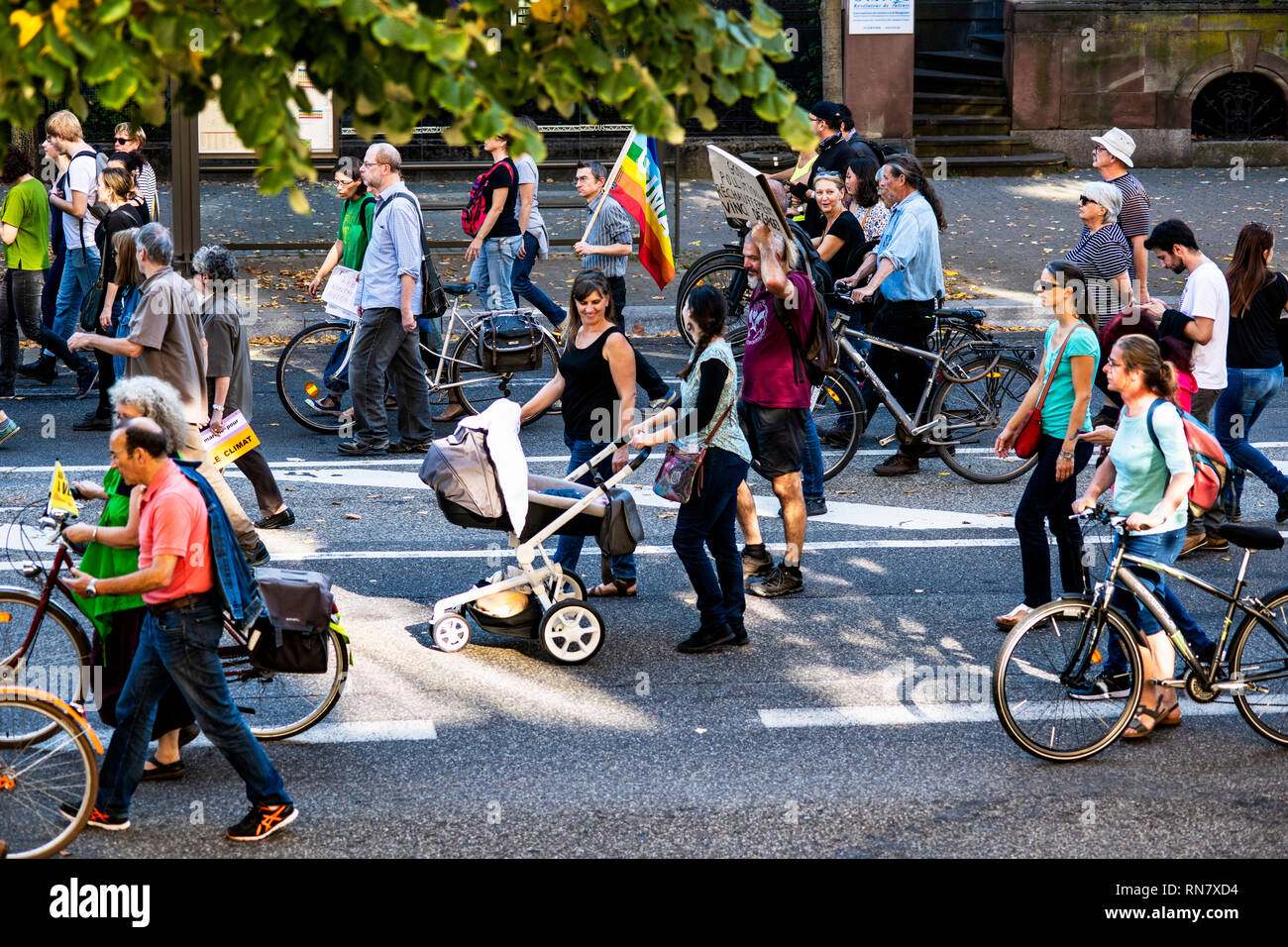 October 2018, Strasbourg, Alsace, France, protest march against the ...