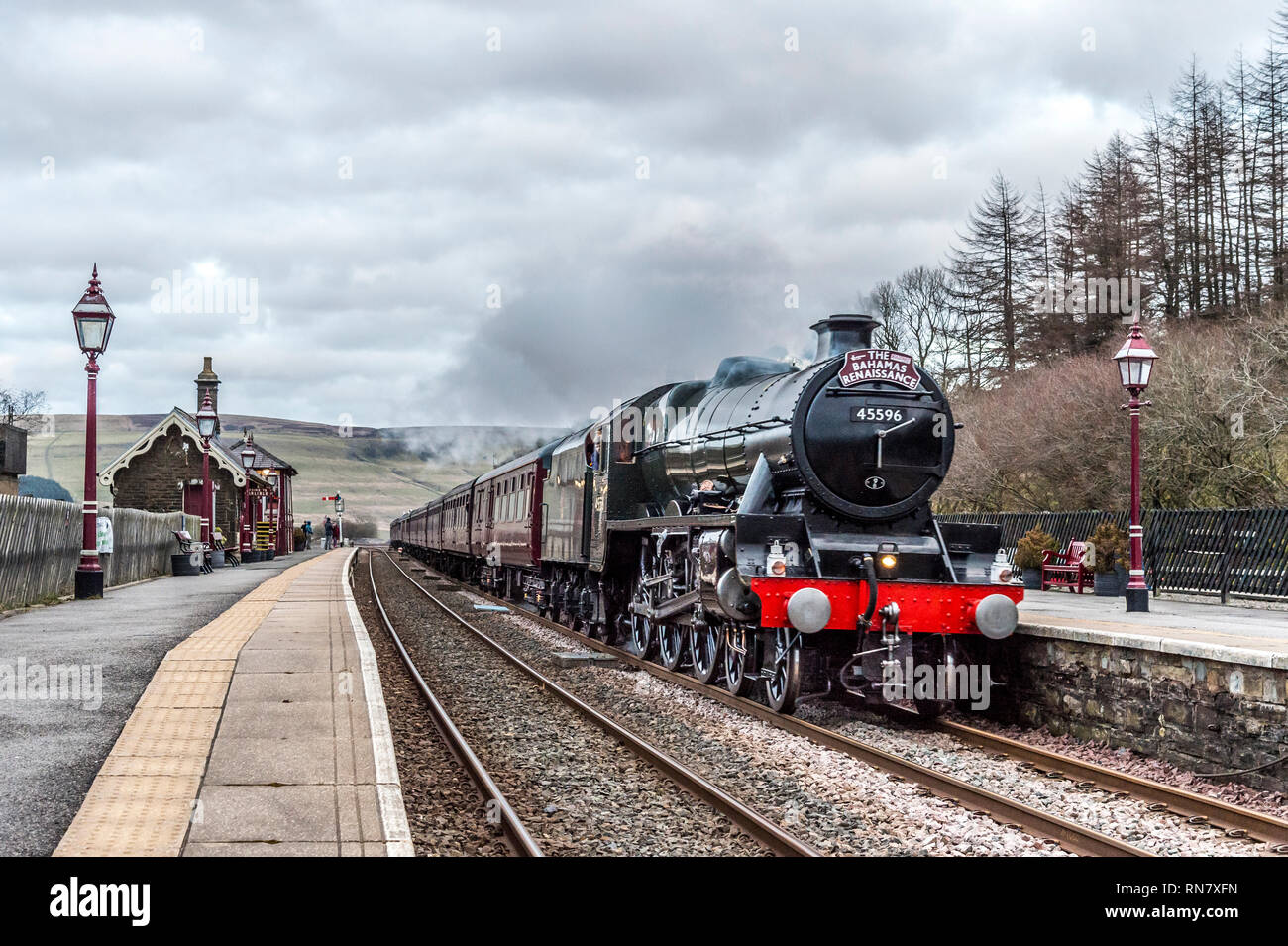 LMS Class 6P, 4-6-0 no 45596 Bahamas nostalgia steam train excursion ...
