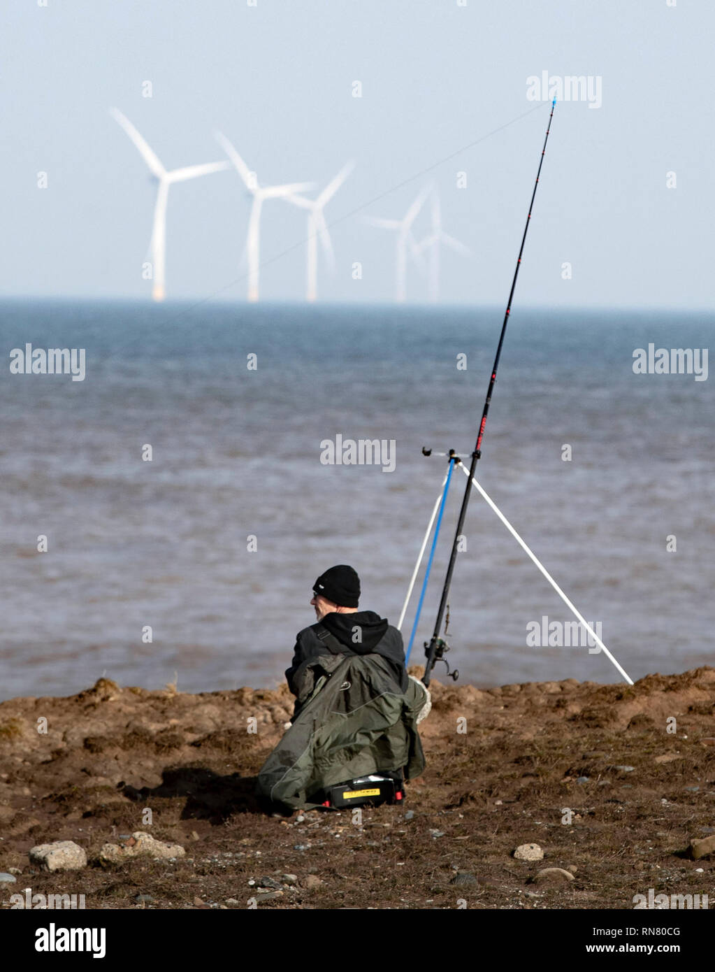 An angler competes in Europe's largest beach angling festival, the Paul ...