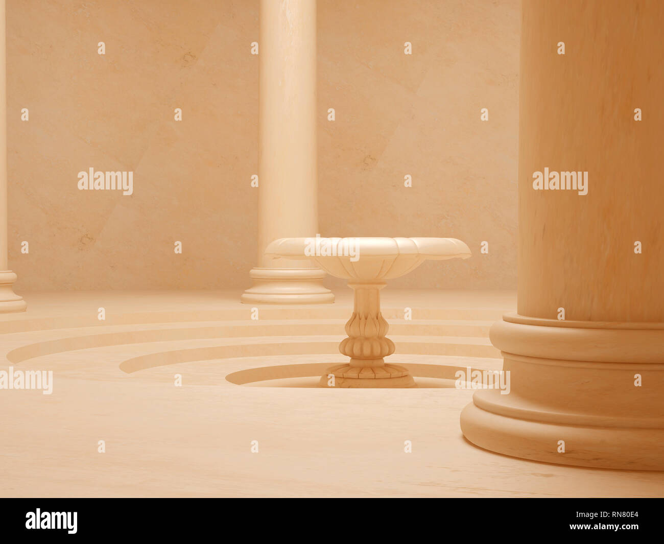 High resolution image hall with columns. 3d illustration hall with ...