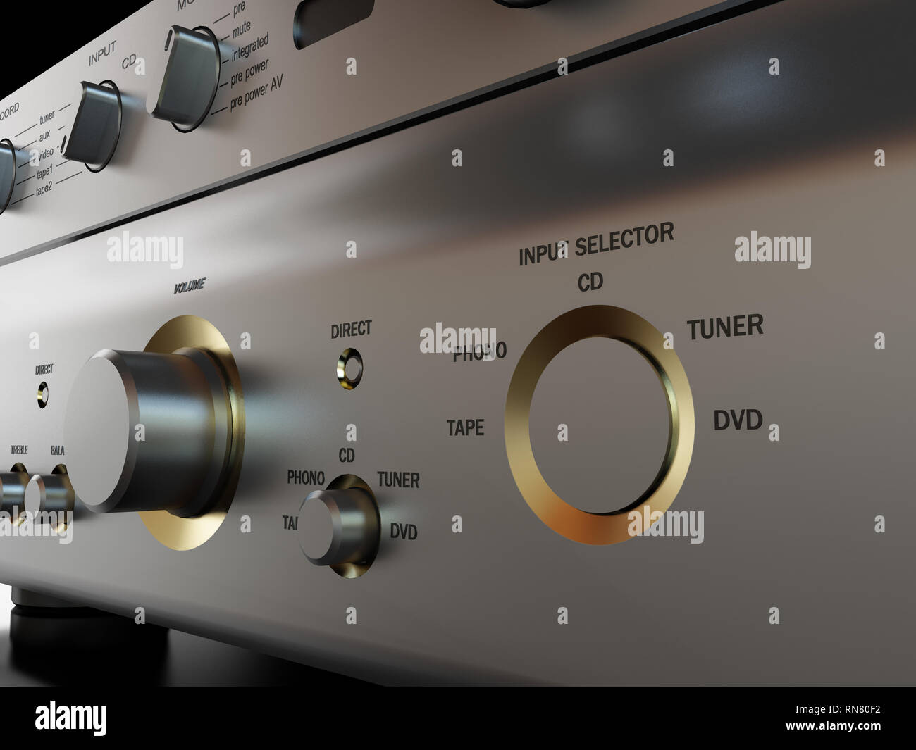 High resolution image audio system. 3d illustration at black background ...