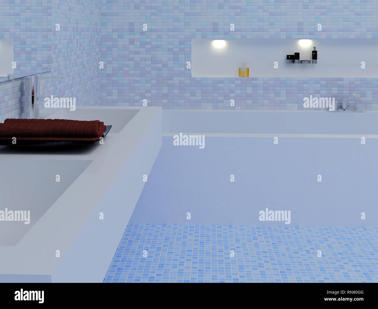 High resolution image interior. A bathroom in modern style. 3d ...
