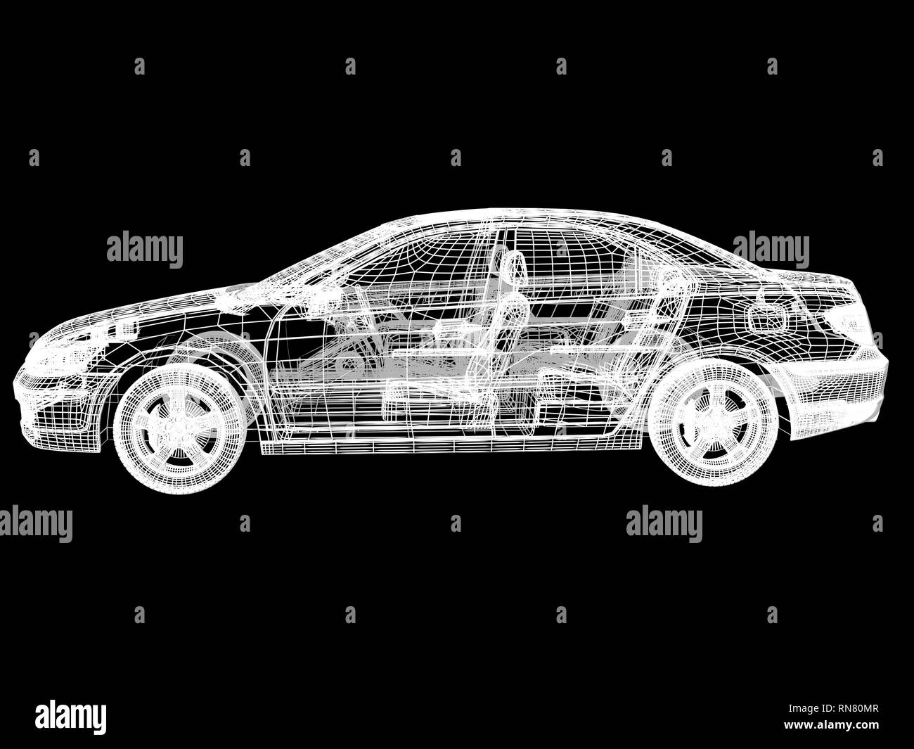 High resolution image car on a black background. 3d illustration Stock ...