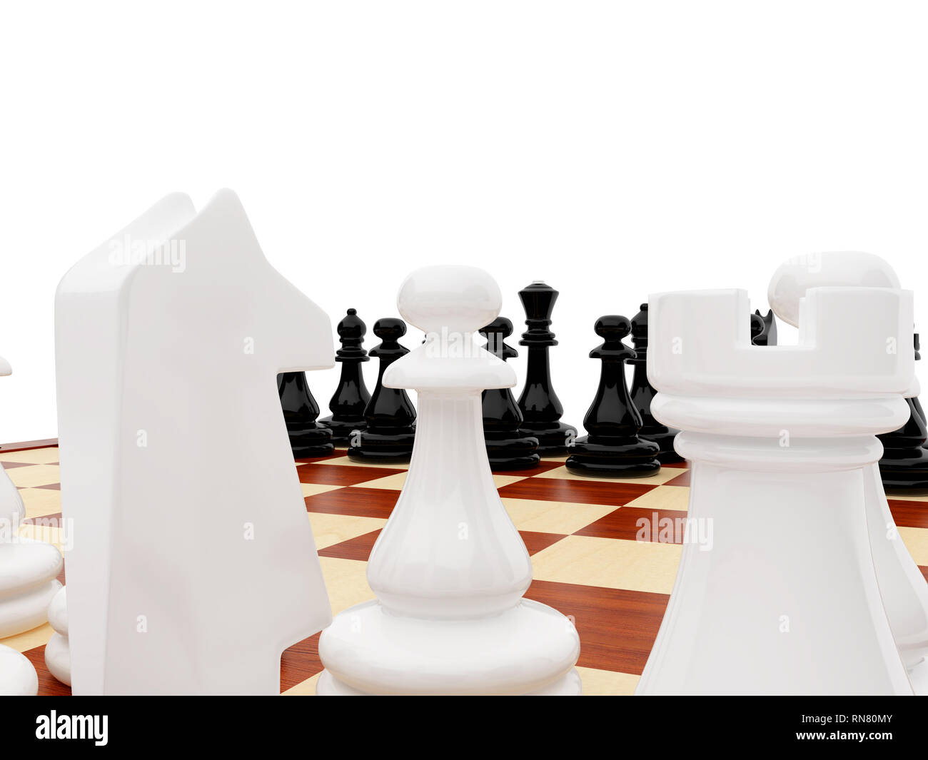 High resolution image chess on a white background. 3d illustration ...