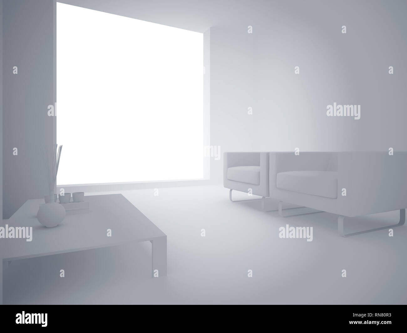 High resolution image interior. 3d illustration modern interior. Living ...