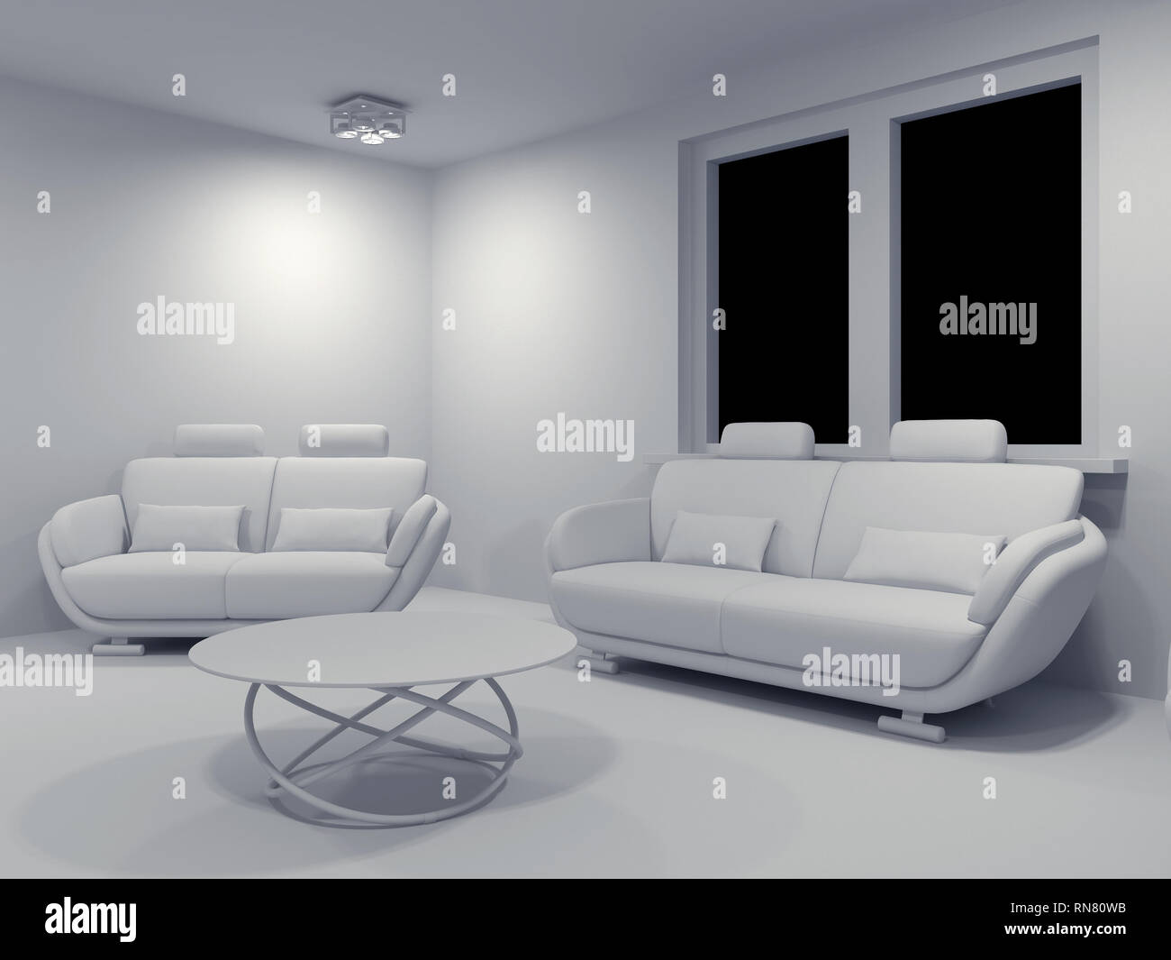 High resolution image interior. 3d illustration modern interior. Living ...