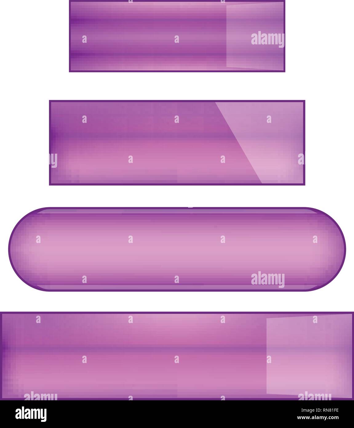 vector bright glossy web buttons set - purple and violet Stock Vector ...