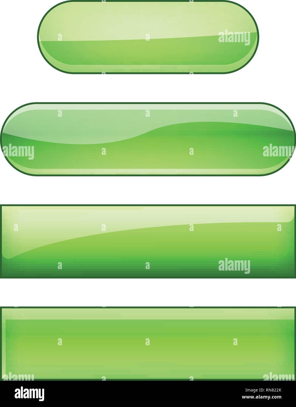 vector bright glossy web buttons set - green Stock Vector Image & Art ...