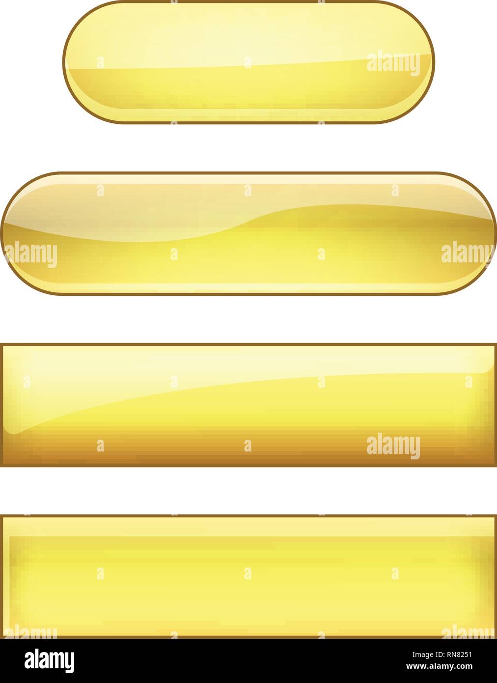 vector bright glossy web buttons set - golden Stock Vector Image & Art ...