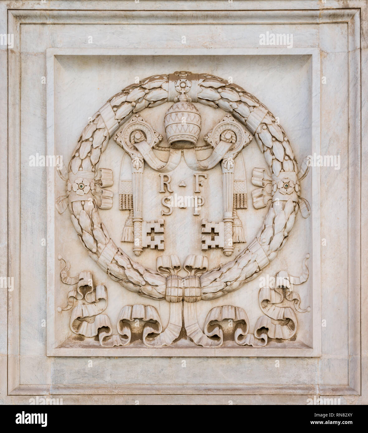 Emblem of Reverend Fabric of Saint Peter in the square of Saint Peter ...