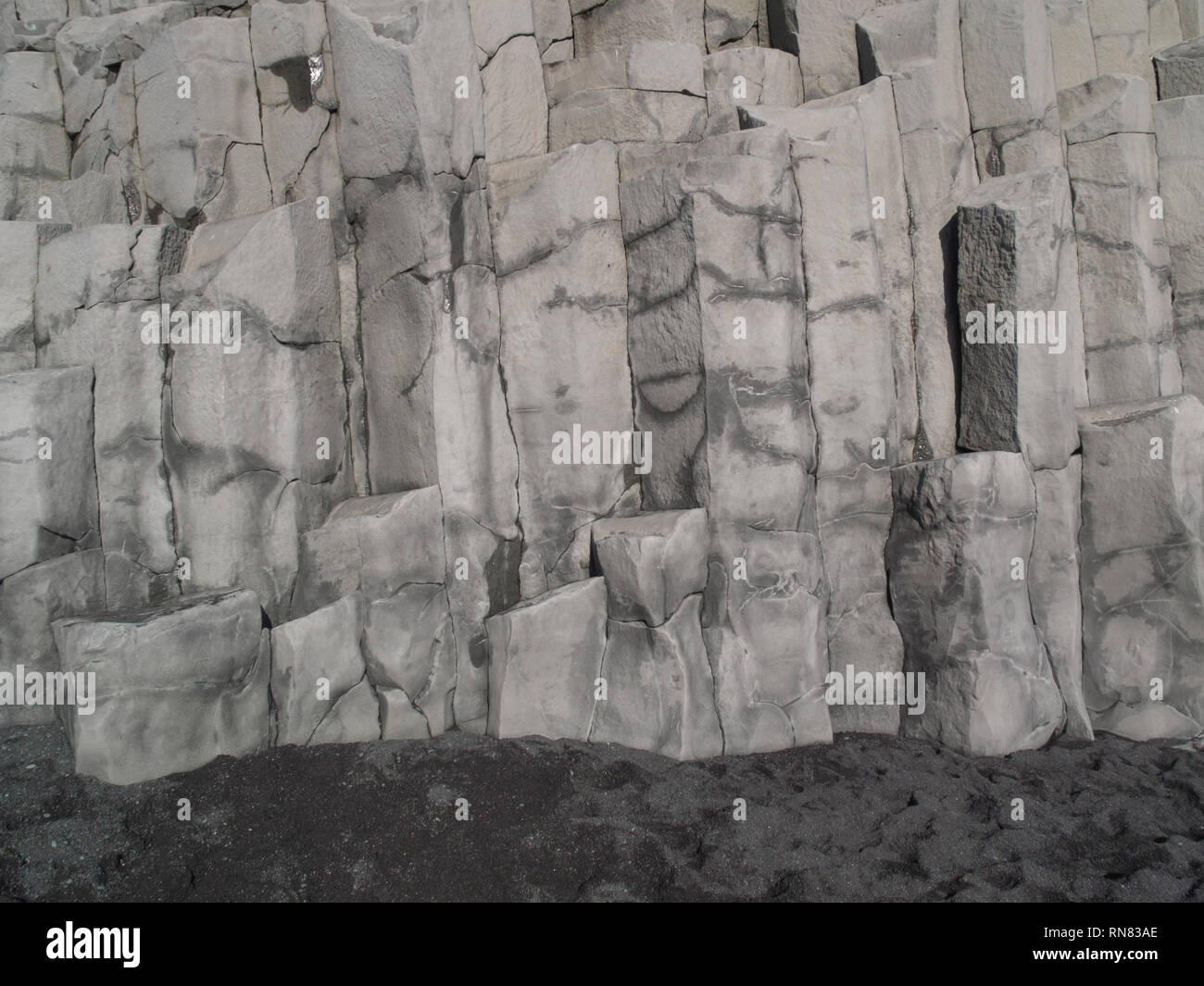 Image of beautiful basalt formations on Reynisfjara beach in Iceland ...