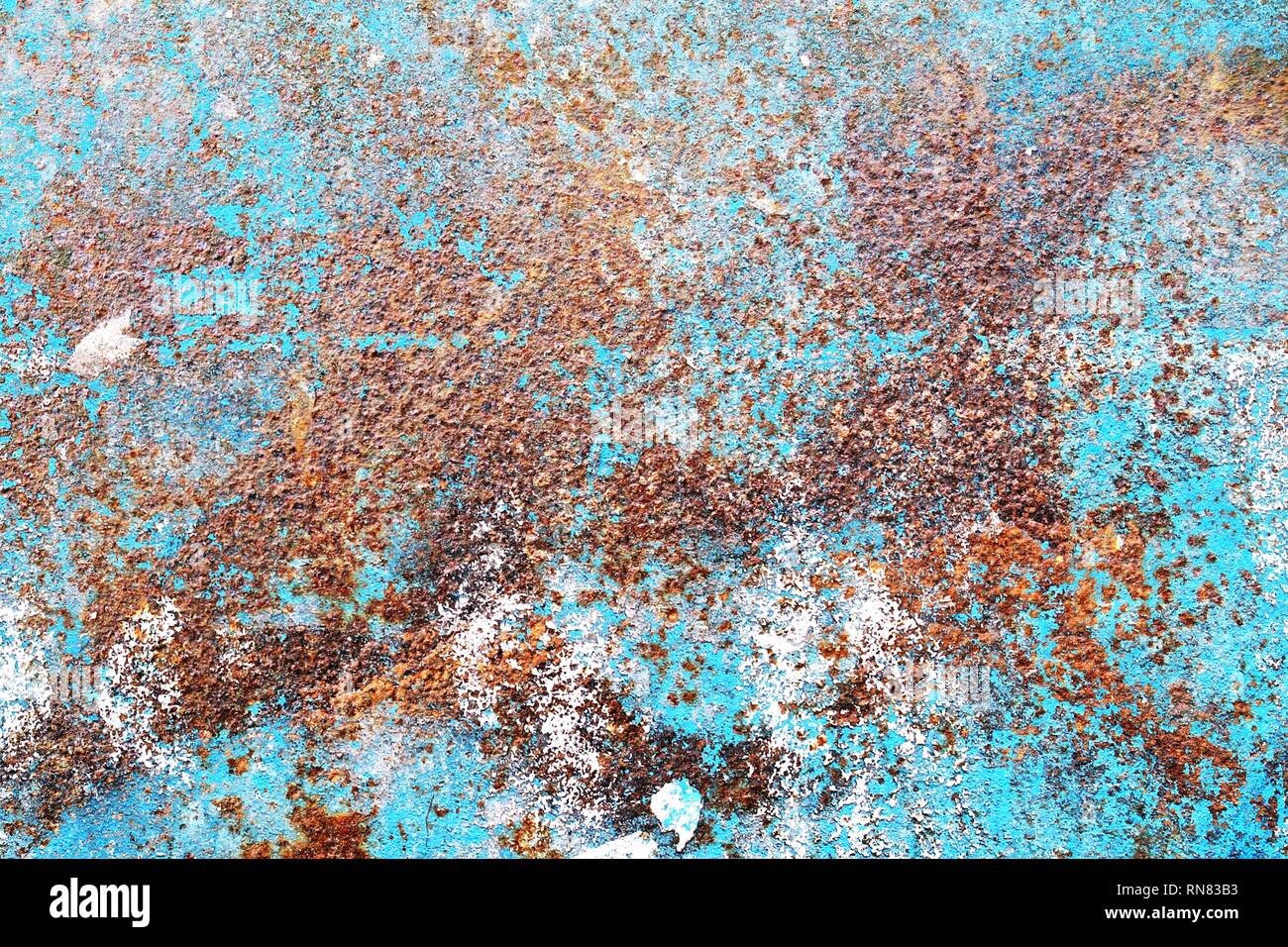 Close up surface of aged and weathered rusty metal surfaces in high ...
