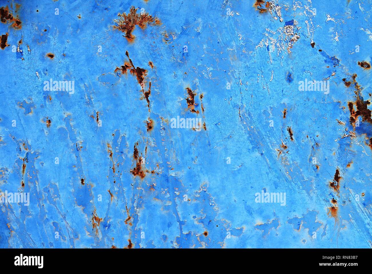 Close up surface of aged and weathered rusty metal surfaces in high ...