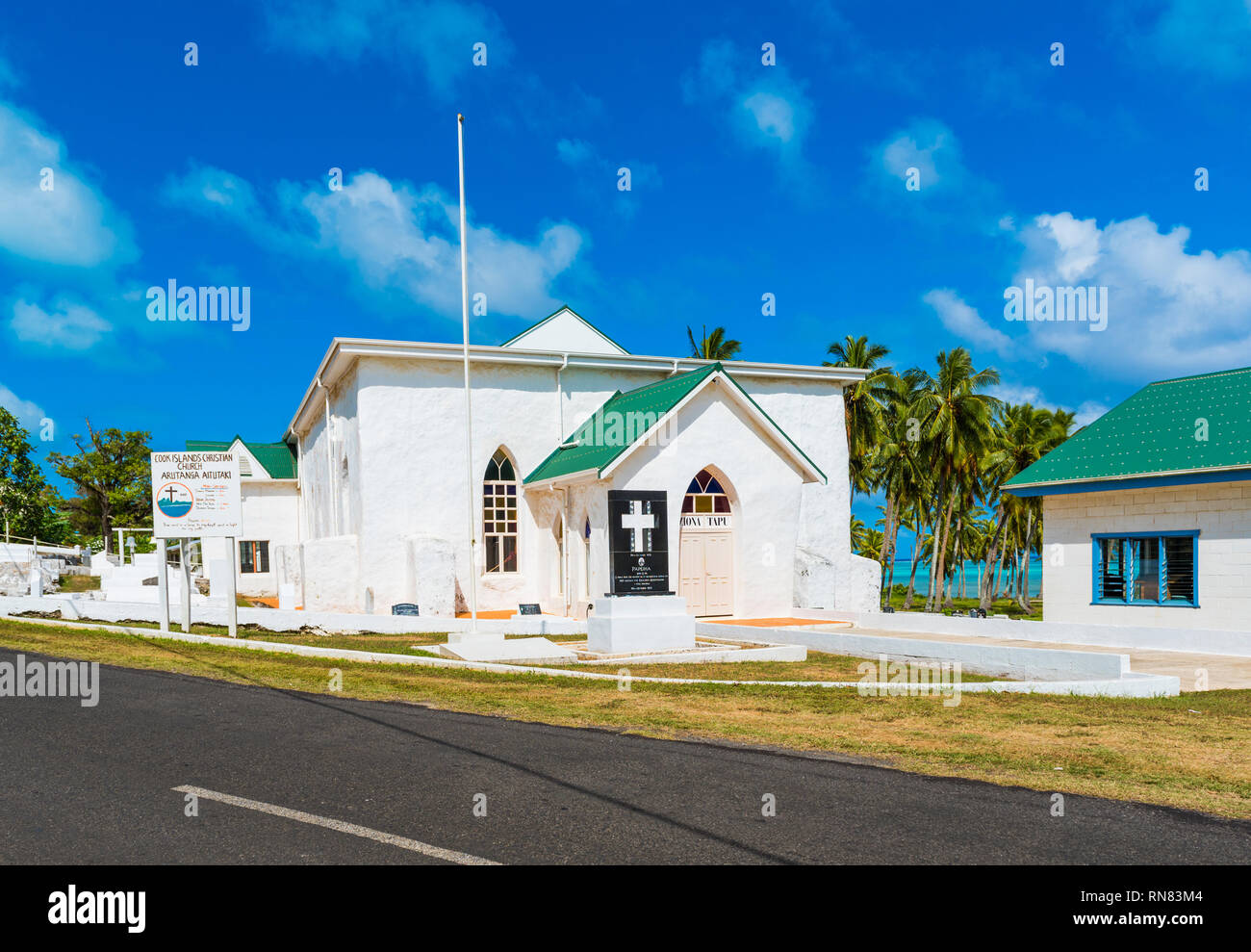 Christian Church of the Cook Islands in Avarua, Rarotonga. Copy space ...