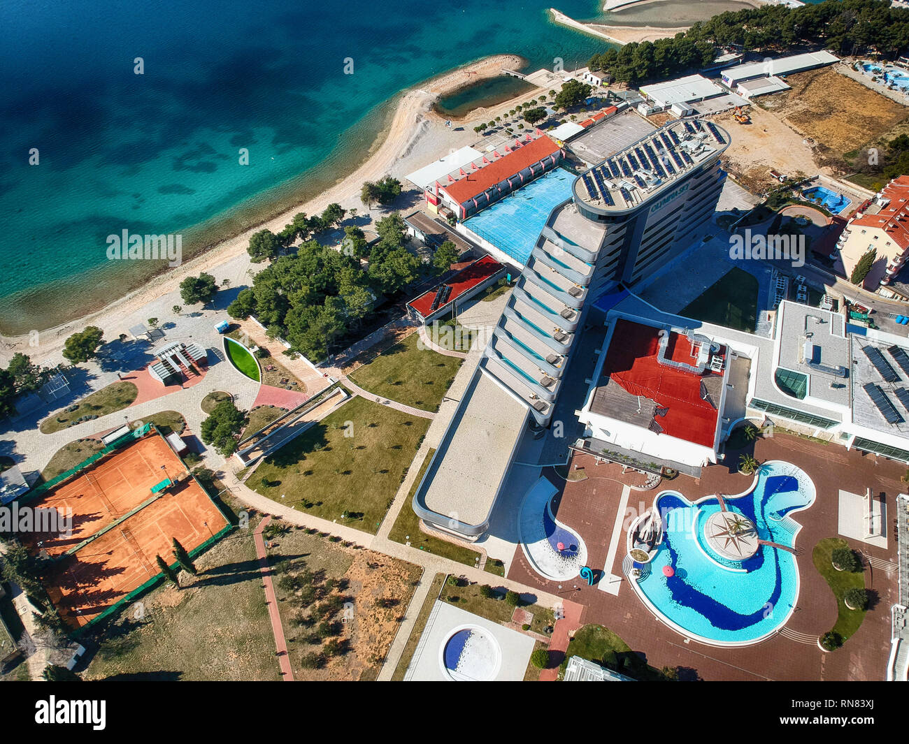 Vodice and Olympia Sky hotel Stock Photo - Alamy