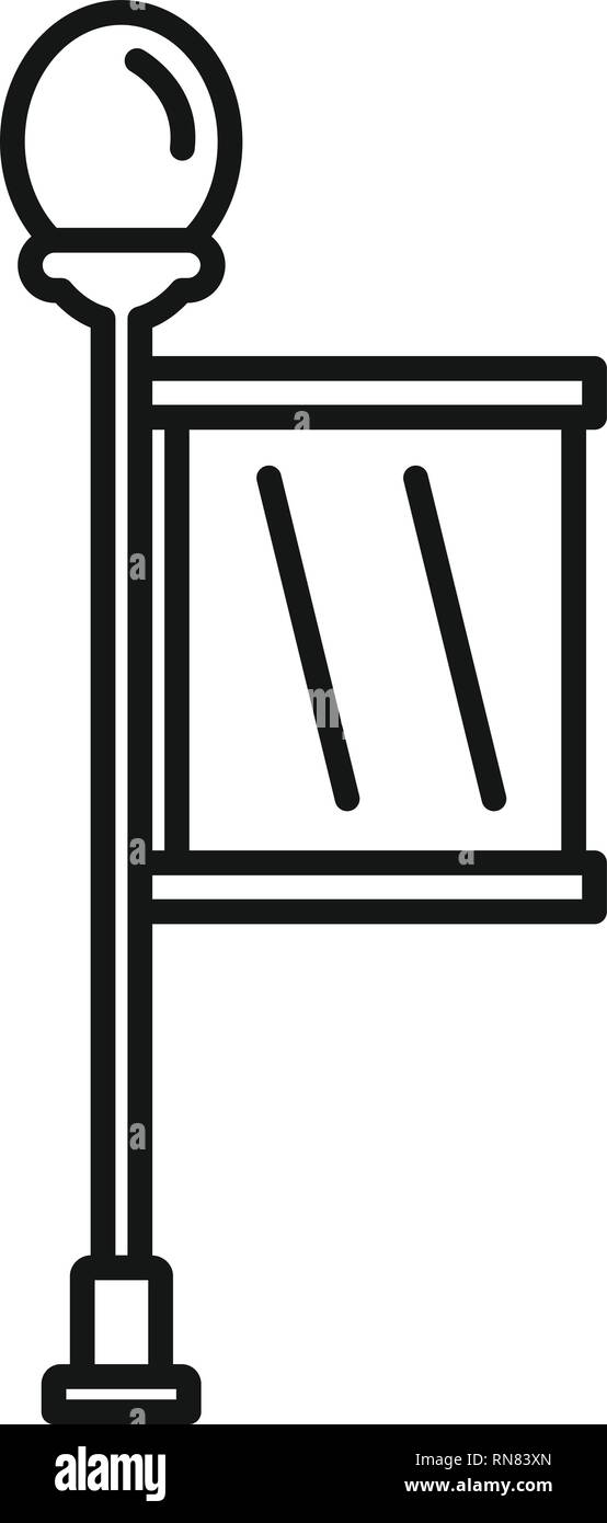 Street pillar banner icon. Outline street pillar banner vector icon for ...