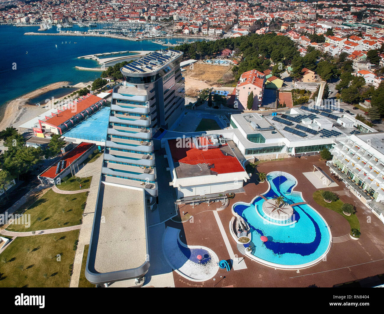 Vodice and Olympia Sky hotel Stock Photo - Alamy