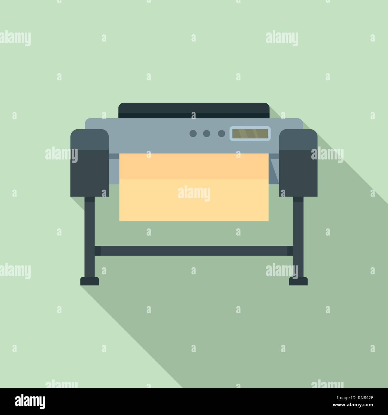Printer plotter icon. Flat illustration of printer plotter vector icon for web design Stock ...